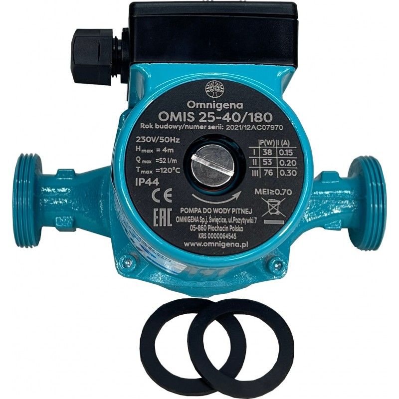 Pompa OMIS 25-40/180 Omnigena – pompa obiegowa do centralnego ogrzewania - Hydros Pompy i Hydrofory